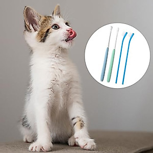 Qianyu 4 Pcs Small Dog Toothbrush Micro Brush Head Nano Soft Bristle Comfort Grip Gentle Pet Toothbrush for Puppy Kitten Sensitive Gum and Teeth Cats Dogs Teeth Cleaning Dental Care