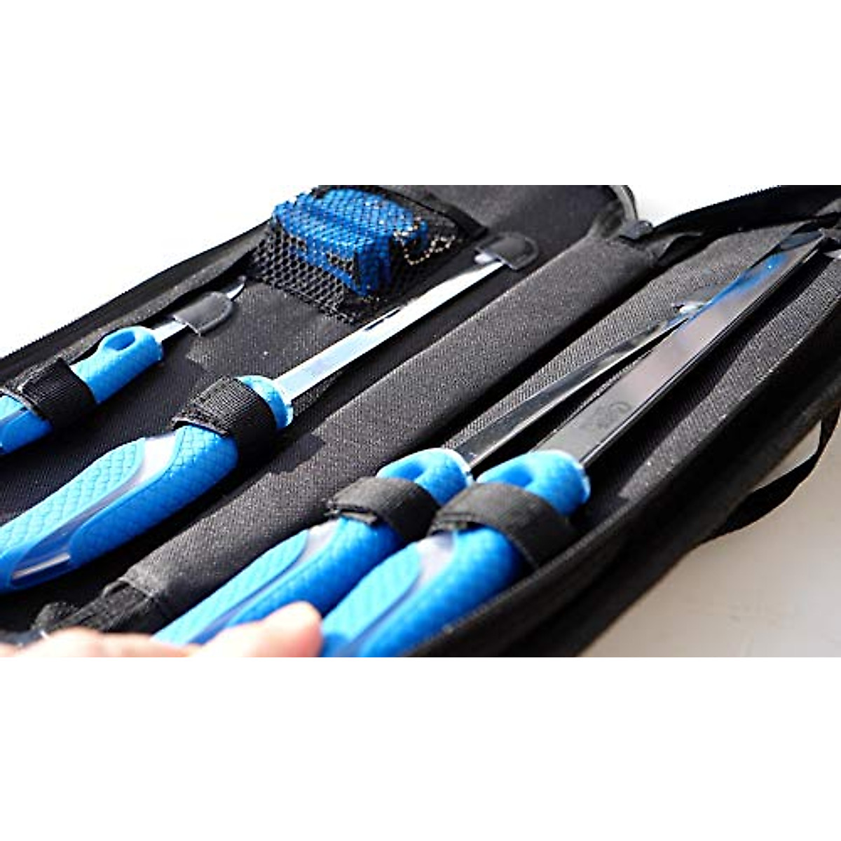 Cuda 6-Piece Fish Fillet Knife Set with Knife Sharpener (18133),Blue
