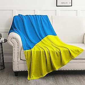 Outsta Toys Ukrainian Flag Fleece Throw Blanket,Soft Blue and Yellow Color Blankets,Ukrainian Flag Bed Throws,Lightweight Cozy Ukraine Flaggen Blankets for Couch Bed Sofa (70*100CM)