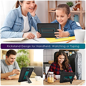 DETUOSI Shockproof Case for Samsung Galaxy Tab S2 9.7" 2015 (SM-T810/ T813/ T817T/ T817V),3-Layers Hybrid Heavy Duty Multi-Angle Kickstand Protective Cover for Samsung Galaxy Tab S2 9.7" Case for Kids