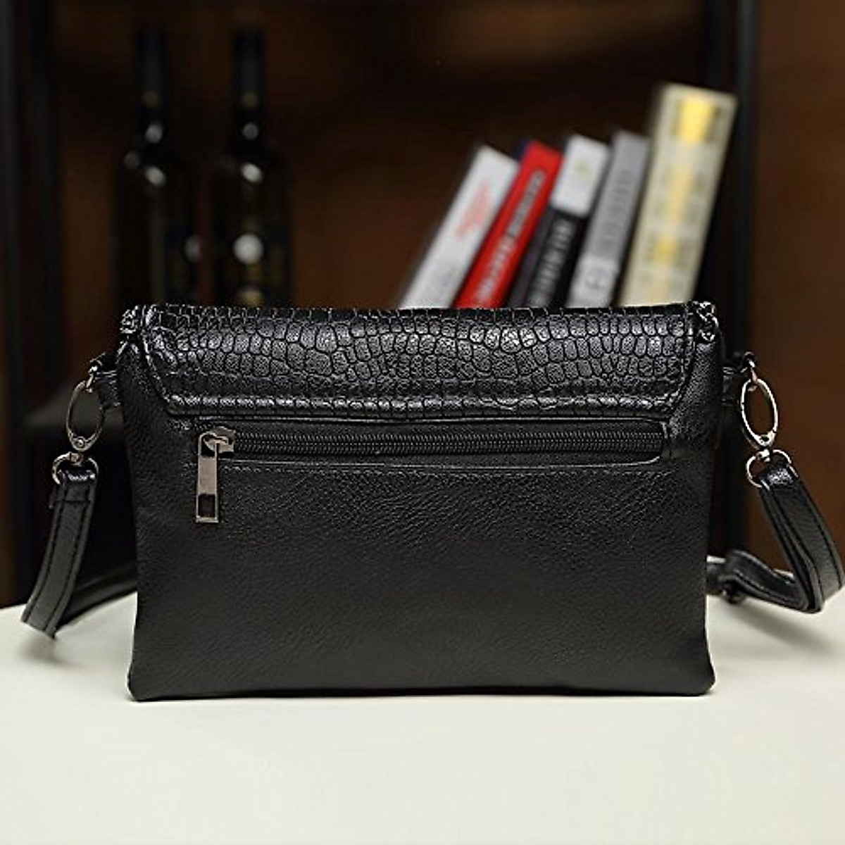 2019 Large Fashion Clutch Handbags Black Casual Woman Bag Bolsas Feminina Big Clutch Bag Cute Envelope Ladies Women Shoulder Bags Party Purse Handbag for Women Evening Leather Purse (Large Black)