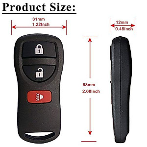 Key Fob, Compatible for Nissan Murano Sentra Titan Key Fob, BestRemotes Keyless Entry Remote Control Car Key Fob Replacement for KBRASTU15 CWTWB1U733(Pack of 2)