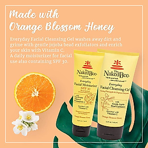 The Naked Bee Orange Blossom Honey Everyday Facial Care, Exfoliating Facial Cleansing Gel (5.5 oz) and Anti-Wrinkle Moisturizer SPF30 (2.5 oz) - 2 Piece