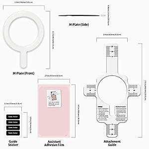 Sinjimoru Ring Magnetic Plate for MagSafe Stickers, Slim Magnetic Plate for MagSafe Charger & MagSafe Accessories for All Smartphones & iPhone 12/13 and 14 Series. M-Plate White