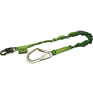 Miller by Honeywell 219M/4FTGN 4-Feet Manyard II Shock-Absorbing Stretchable Web Lanyard with 1 Locking Snap Hook, Green
