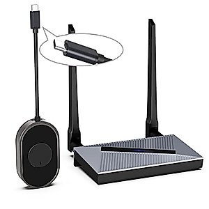 Wireless HDMI Transmitter and Receiver, Wireless Transmitter Support 4K@30Hz, Support 2.4/5GHz Wireless Video Transmitter for Streaming Video/Audio from Laptop, Phone to HDTV/Projector Grey