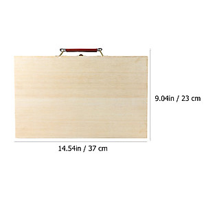 Wakauto 1pc Unfinished Wooden Painting Box with Locking Clasp,Multi-purpose Storage Case Drawing Art Accessory Wood Treasure Chest for Holds Markers, Paint, Brushes, Pencils