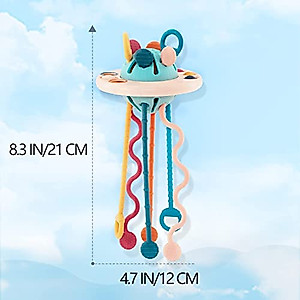 pamexin Montessori Toys for 18M+, Food Grade Silicone Pull String Activity Toy, Sensory Toys for Toddlers, Travel Toys for Babies, Baby Toys Fine Motor Skills Toys Gift for 18m+