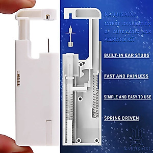 2Pcs Ear Piercing Kit Automatic and Painless Ear Nail Gun Disposable Aseptic Household Ear Piercing Gun Portable Ear Piercing Gun Group Ear Piercing Tools With Built-in 4mm Hypoallergenic Ear Studs