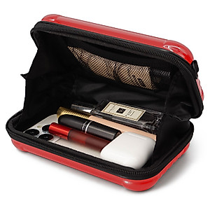 Mini Suitcase Crossbody Bag with Shoulder Strap, Hard Shell Cosmetic Travel Case, Hard Shell Cosmetic Bag,Mini Suitcase Purse with Removeable Wide Strap