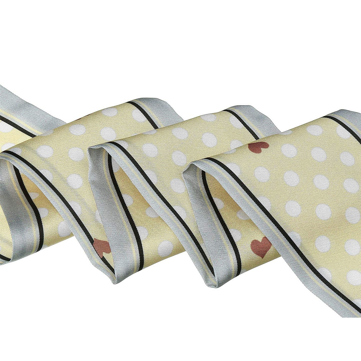 Allegra K Skinny Scarves 50s Polka Dot Neck Wraps for Women Cute Ribbon Hairband Neckerchief Yellow Heart 1 Pcs