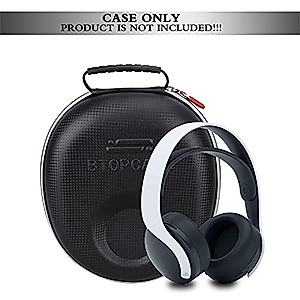 BTOPCASE Hard EVA Protective Carrying Storage Cover Case for Sony PULSE 3D Wireless Headset Sony PS5 Headset (Black with Slot)