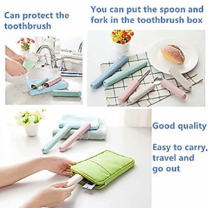 Travel Toothbrush Kit-Toothbrush Case 4 Pack with 4 Bamboo Toothbrush and 10 Dental Floss-Portable Toothbrush Holder for Travel/Camping/School/Home