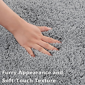 Memoryfield Ultra Soft Rug for Living Room 5x8 Solid Shaggy Area Rug Furry Rug for Kids Room Plush Bedroom Area Rug Shag Rug Nursery Fluffy Rug, 5' x 8' Grey