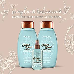 Aveeno Blend Sulfatefree Shampoo for Light Moisture Soothed Scalp Gentle Cleansing Shampoo With Nourishing Oat Paraben Dyefree, White Cotton, 12 Fl Oz