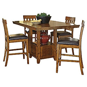 Signature Design by Ashley Ralene Traditional 36" Counter Height Dining Room Extension Table, Medium Brown