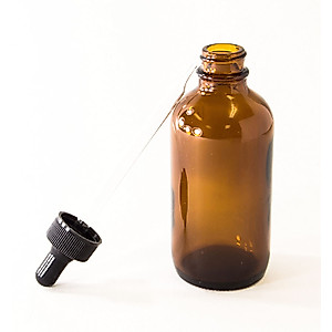 Amber Glass Bottles with Glass Droppers - 2 Each - 4 Oz Capacity