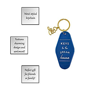 Santa Barbara Design Studio Lili + Delilah Collection Small Gift Vintage Motel Key Tag Key Ring, 3.5" Long, Dream House (Blue)