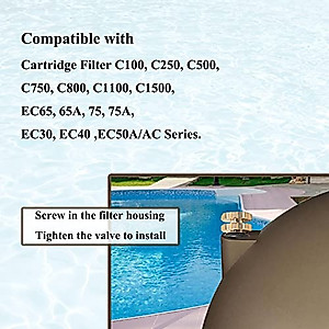 ECX1322A Pool Filter Air Relief Vent Valve with O-Ring, 3/8-16G Male, 1 * 0.7 * 0.35 Inches