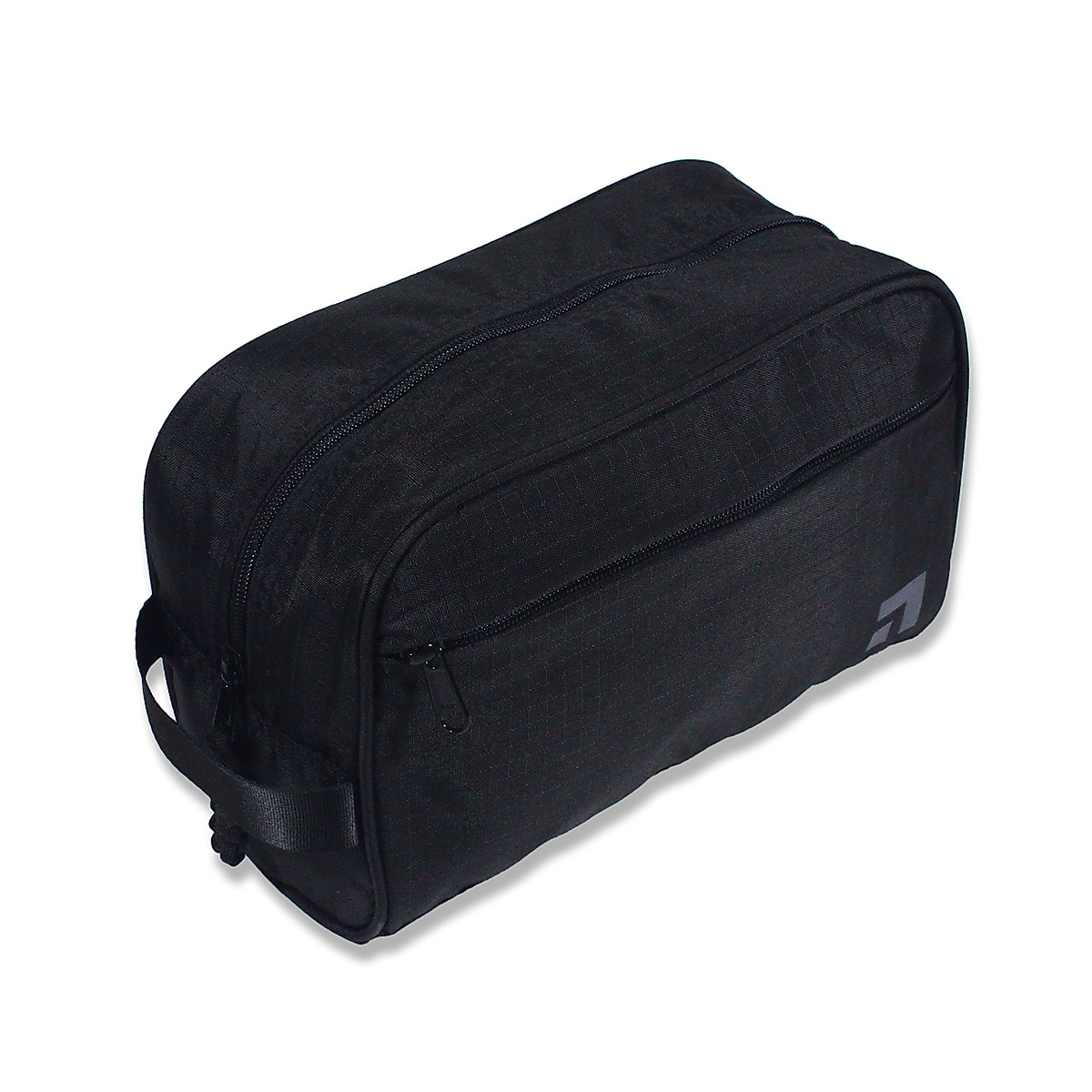 Slate Travel Waterproof Nylon Dopp Kit - Shaving Toiletry Bag Organizer (Black)