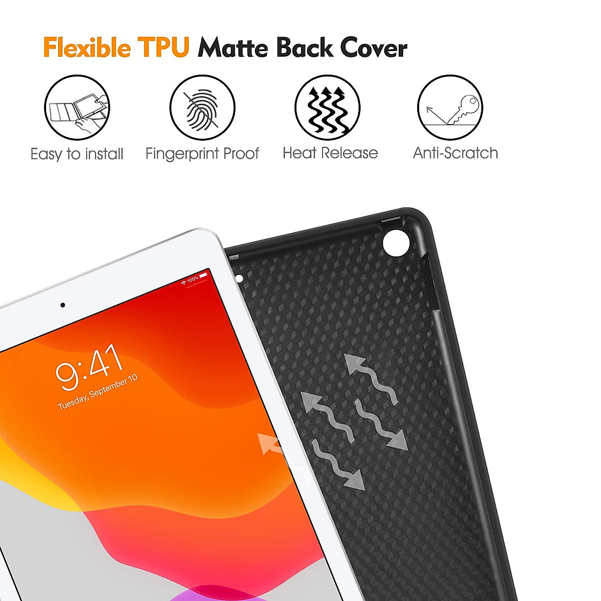 Fintie Folio Case for iPad 9th / 8th / 7th Generation (2021/2020/2019) 10.2 Inch - Multi-Angle Viewing Soft TPU Smart Stand Back Cover with Pocket, Pencil Holder, Auto Sleep/Wake, Purple