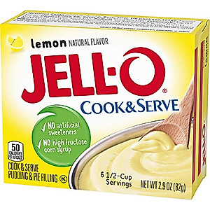 Jell-O, Cook & Serve, Pudding & Pie Filling, Lemon,2.9 Ounce (Pack of 4)