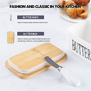 Hasense Butter Knife and White Butter Dish Bundle