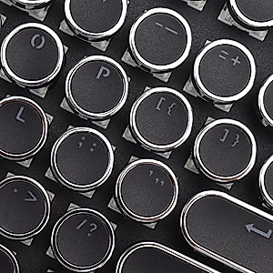 Sanpyl Mechanical Keyboard, Black 104 Key RGB Backlit Gaming Keyboard Round Keycaps Plug and Play Ergonomic Wired Keyboard for PC Laptop Game(Black Punk Version)