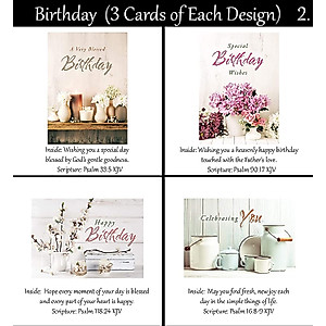 Generic King James Version (KJV) 36 ct Birthday Christian/Religious Greeting Card Set with Envelopes
