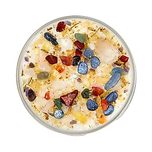 Happy Birthday Candle by New Moon Beginnings - Intention & Manifestation - Birthday Wish Candle - Crystal & Herb Candles - Aromatherapy Candles - Soy Candle (6 Pack tealights)