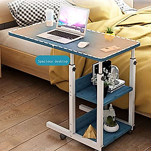 COTCLO Learn Office Computer Table Overbed Table Office Portable Mobile with 4 Locking Wheels Laptop Computer Desk Height Adjustable Mobile Table for Multi-Purpose Usages (Size : 80 * 40cm)