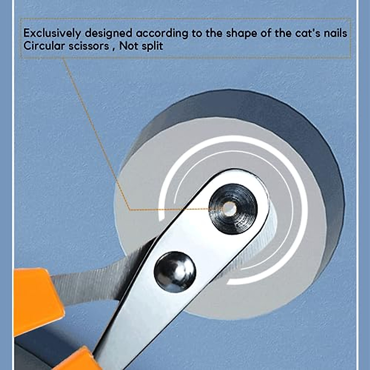 Trumoon Circular Cut Hole Cat Nail Clippers and Trimmers - Avoid Over Cutting Pet Nail Clippers for Hyperactive Cats Who Like to Struggle - Professional Grooming Tool for Cat Kitten (2mm-Orange)
