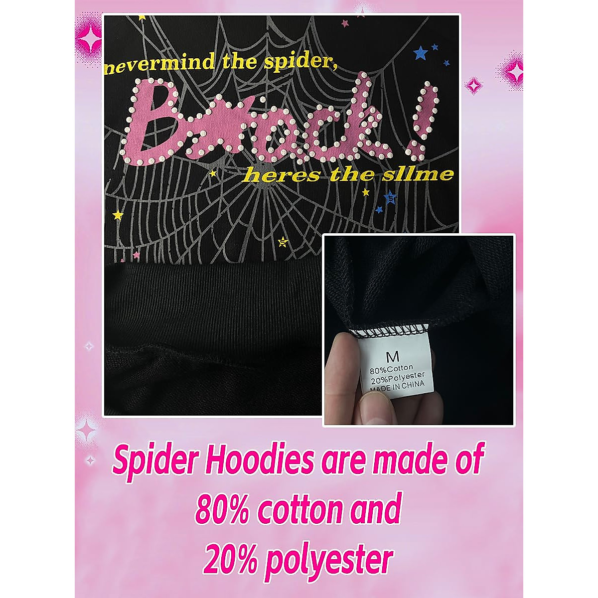 Hip Hop Spider Hoodies Set Y2k Hoodie Tracksuit Pullover Sweatshirt for Women Men Matching Hoodies for Couples