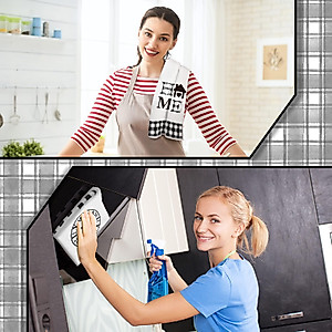 4 Pieces Buffalo Plaid Kitchen Towels Black White Plaid Towels Home Family Love Hand Towels Set Farmhouse Fast Drying Decorative Towels for Cooking