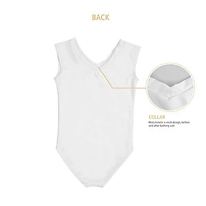 Rnyleeg Christmas Gymnastics Leotards for Girls Tumbling Dance Leotards Kids Athletic Gymnastics Christmas Costume White Red&Blue