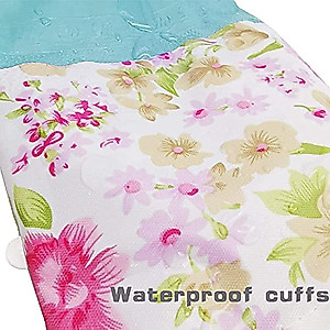 KINGFINGER Rubber Latex Waterproof Dishwashing Gloves,2 Pair Medium Long Cuff Flock Lining Household Cleaning Gloves