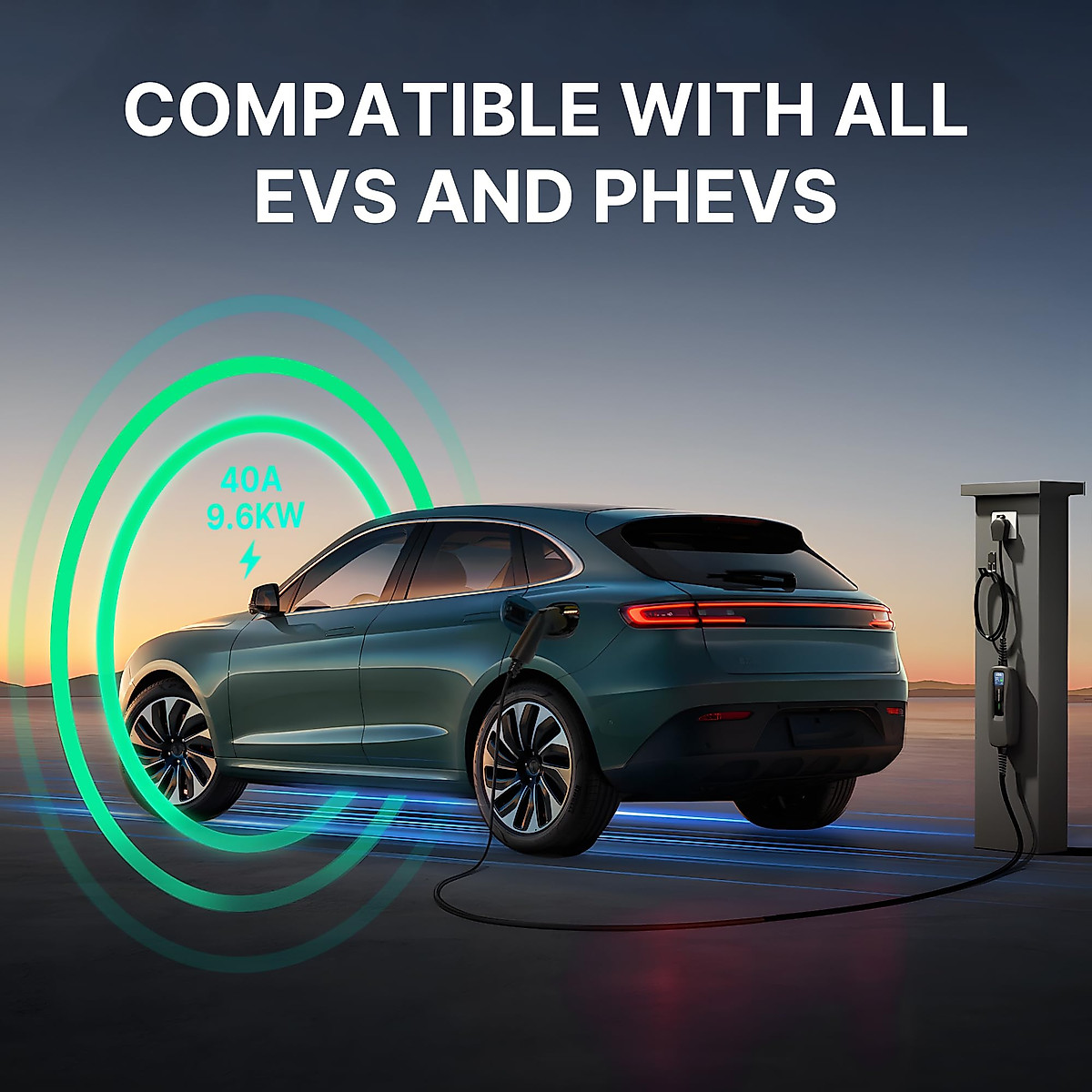 Morec Level 2 EV Charger - ETL Certified, 40Amp 220V-240V NEMA 14-50 with 20FT Charging Cable, Electric Vehicle Charging Stations, Portable Electric Car Charger for All SAE J1772 Cars