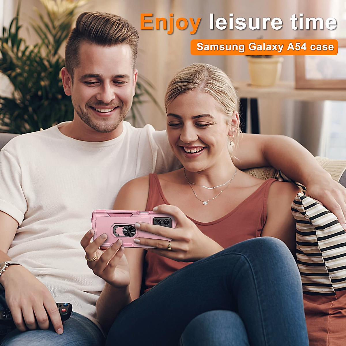 WRJ Compatible with Moto G Stylus 5G 2023 Case with Screen Protector,[Military Grade][Shockproof Protection][Built-in Ring Kickstand] Heavy Duty PC+TPU Dual Layer Case Cover-Girly Pink