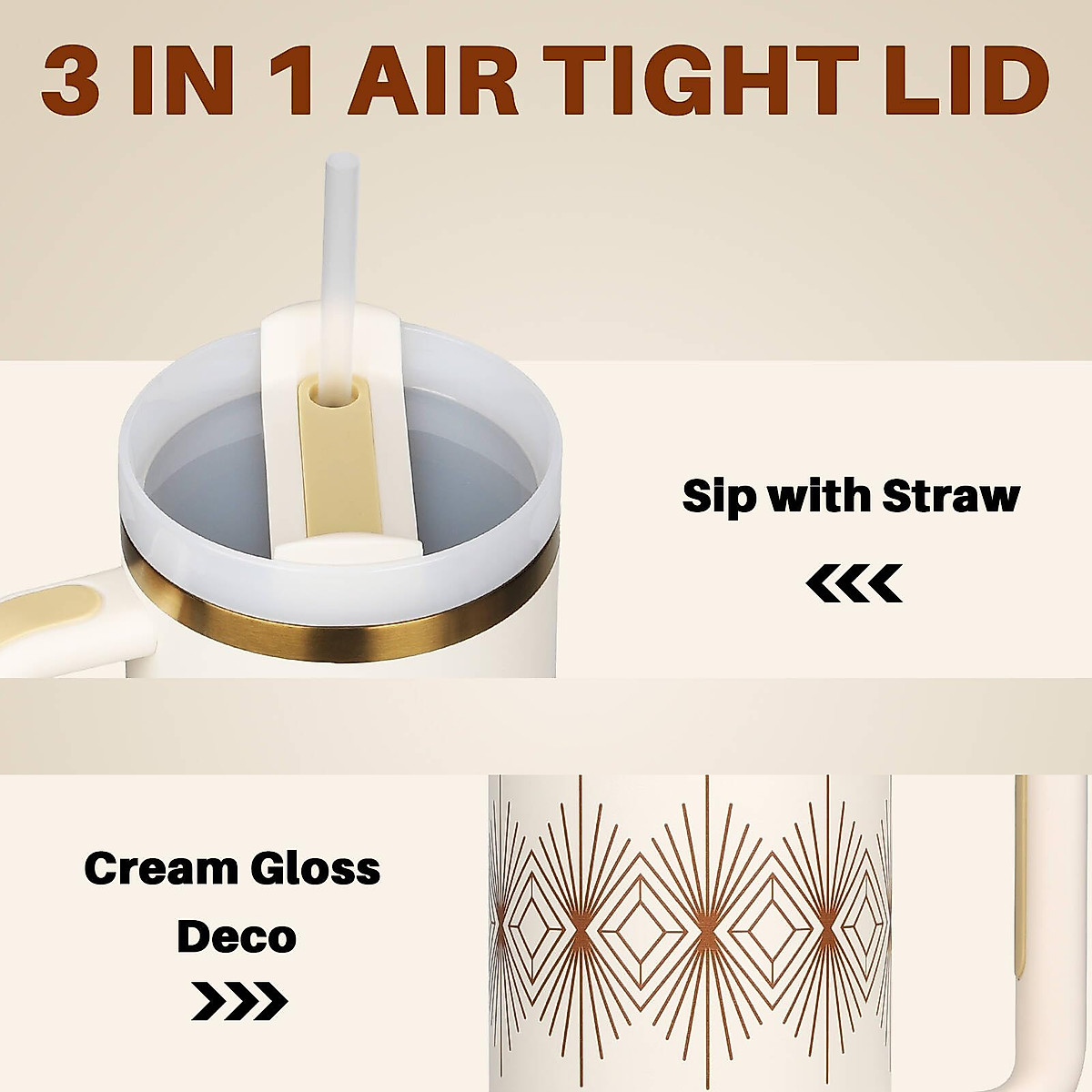 QXV 30 oz Tumbler with Handle and Straw Lid Insulated Reusable Stainless Steel Water Bottle Travel Mug Iced Coffee Cup Travel Mug for Hot and Cold Beverages, BPA-Free, 100% Leakproof Bottle