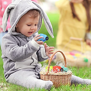 ArtCreativity Race Car Plastic Easter Eggs for Kids, Set of 12, Easter Eggs in Colorful Toy Car Designs, Detachable Halves for Easy Filling, Great as Easter Egg Hunt Supplies and Party Favors