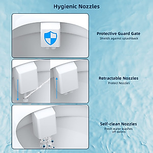 Hibbent Premium One Click Elongated Toilet Seat with Cover(Oval) with Bidet Attachment for Toilet