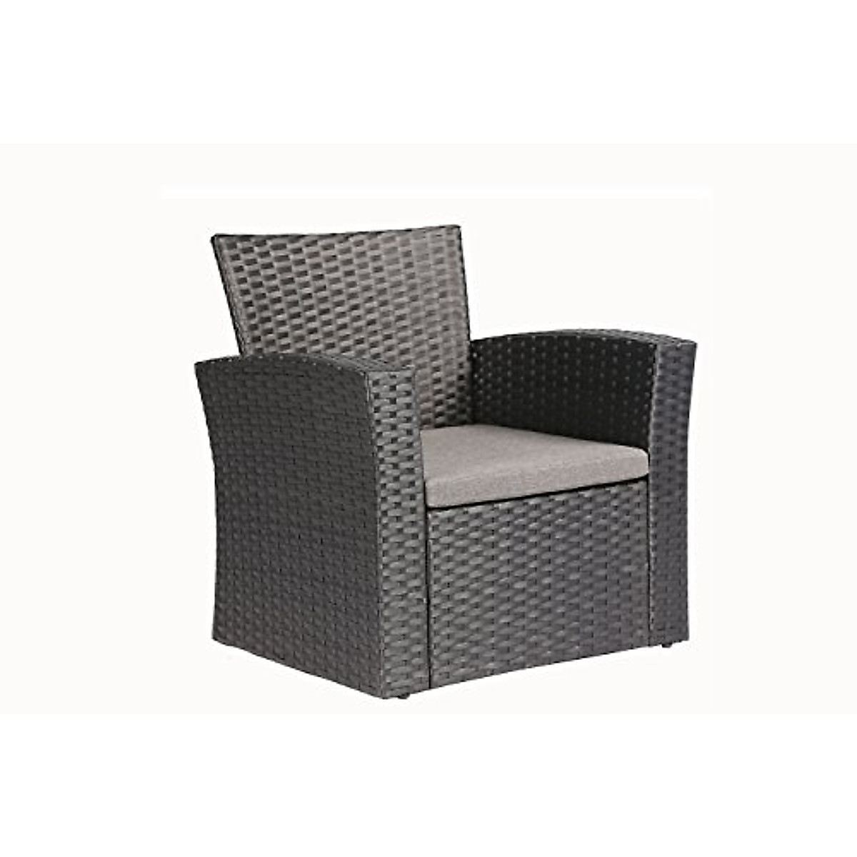 Baner Garden 4 Pieces Outdoor Furniture Complete Patio Cushion Wicker P.E Rattan Garden Set, Full, Black