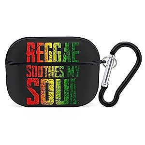 Jamaica Reggae Music Airpods Case Cover for Apple AirPods Pro Cute Airpod Case for Boys Girls PC Hard Silicone Protective Skin Airpods Accessories with Keychain