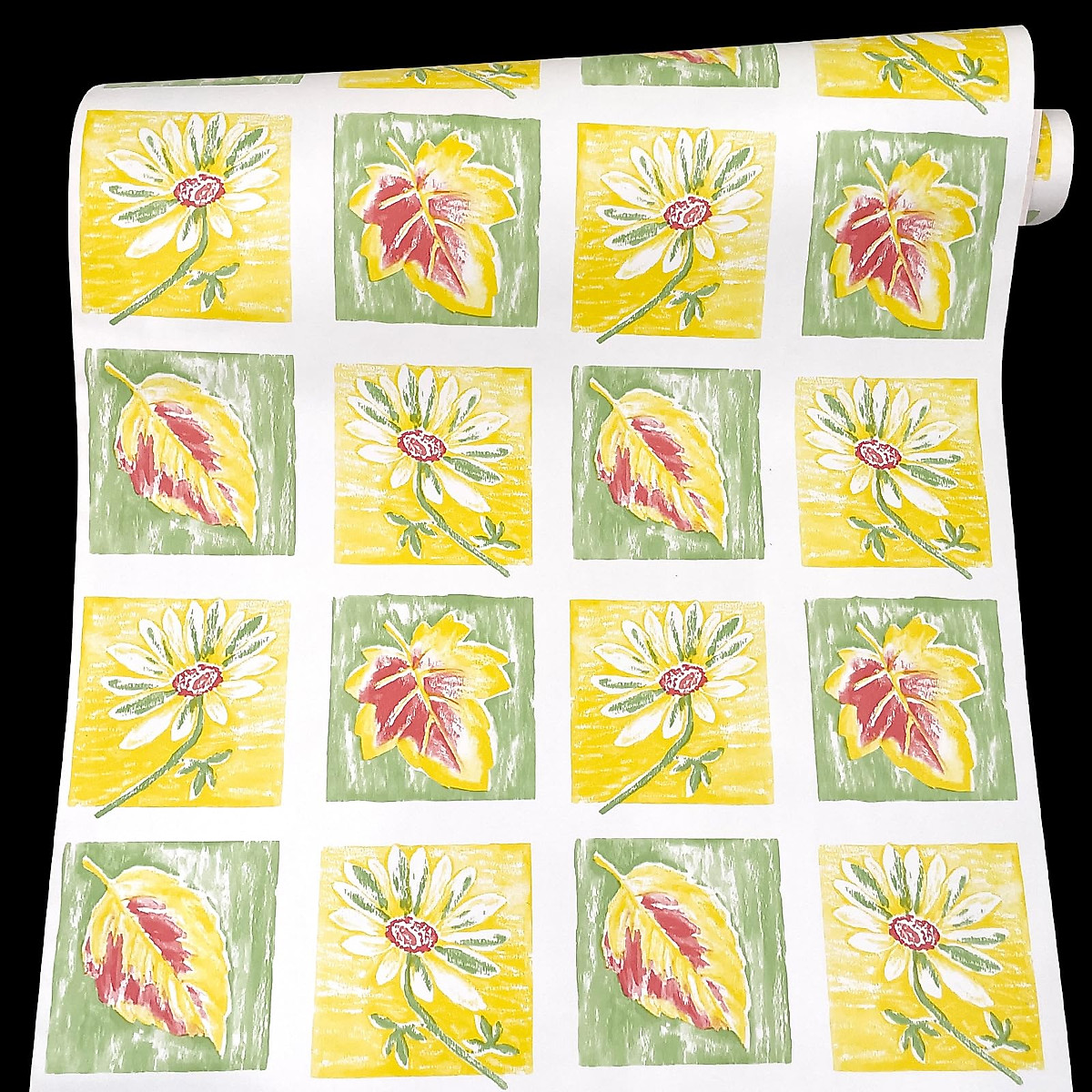 Yifely Yellow Leaf Sunflower Countertops Decor Paper Self-Adhesive Vinyl Shelf Drawer Liner 17.7 Inch by 9.8 Feet