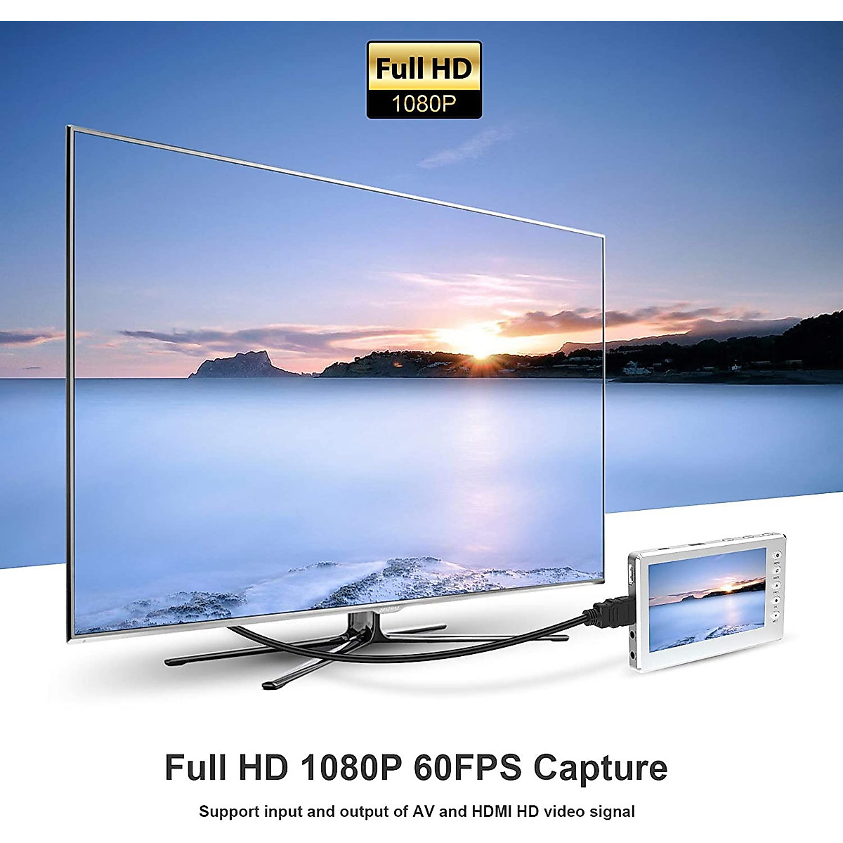 DIGITNOW VHS to Digital Converter, HD Video Capture Box 1080P 60fps, AV&HDMI Reocord from VCR, DVD, RCA, VHS Tapes, Hi8, Camcorder 6.21 x 2.63 x 0.72 inches V102S V102S