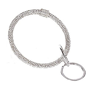 Bling Buy Rhinestone Wearable Keyring Bangle Sparkle Bracelet keychain Wristlet Key Chain for Women, Silver, 3 Inch