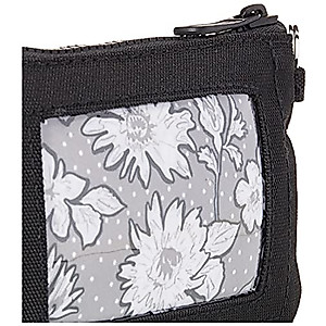 Vera Bradley Women's Recycled Lighten Up Reactive Zip ID Case Wallet, Black, One Size