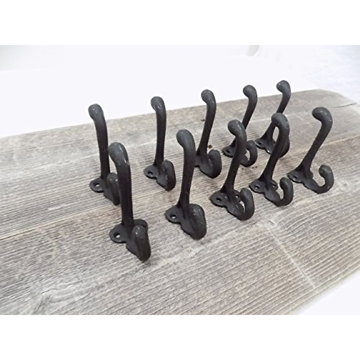 Midwest Craft House 10 Cast Iron Black School Hat Coat Rack Hall Tree Hooks 3 1/4"
