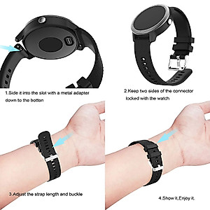 Anrir Vivoactive 3 Watch Band, 20mm Silicone Bands for Garmin Vivoactive 3/Forerunner 645 Music/Samsung Galaxy 42mm/Galaxy Watch 3 41mm/Galaxy Watch Active 2 40mm/44mm-Black