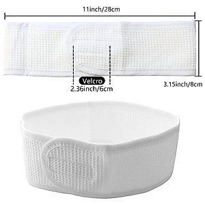 NODG 3 Pieces Spa Facial Headband Make Up Wrap Head, Sport Wrap Girls Headband Polyester Adjustable Towel, Makeup Headband for Shower Bath,Terry Cloth Headband Adjustable Towel for Face Washing,Shower